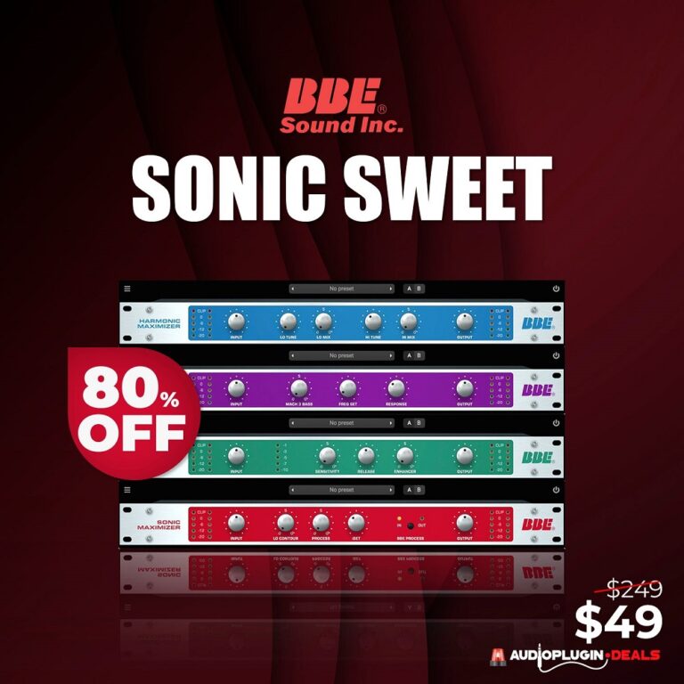 BBE Sound Sonic Sweet | 4つの素晴らしいプラグインが80%オフ